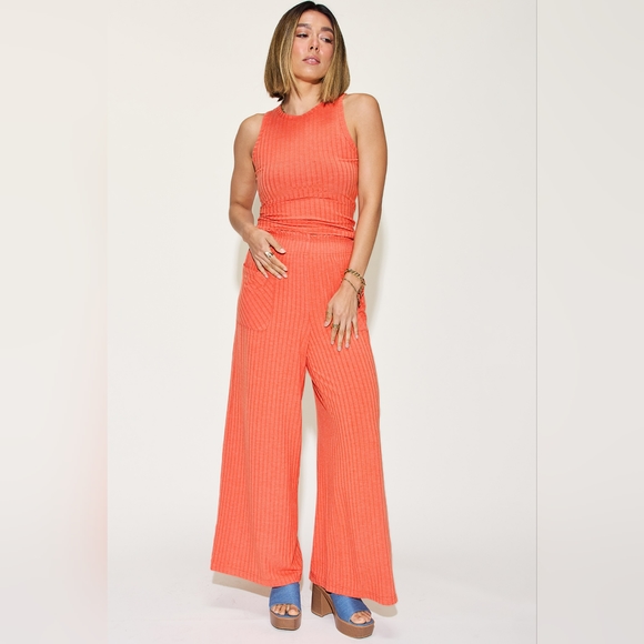 Basic Bae | Pants & Jumpsuits | Basic Bae Full Size Ribbed Tank And ...